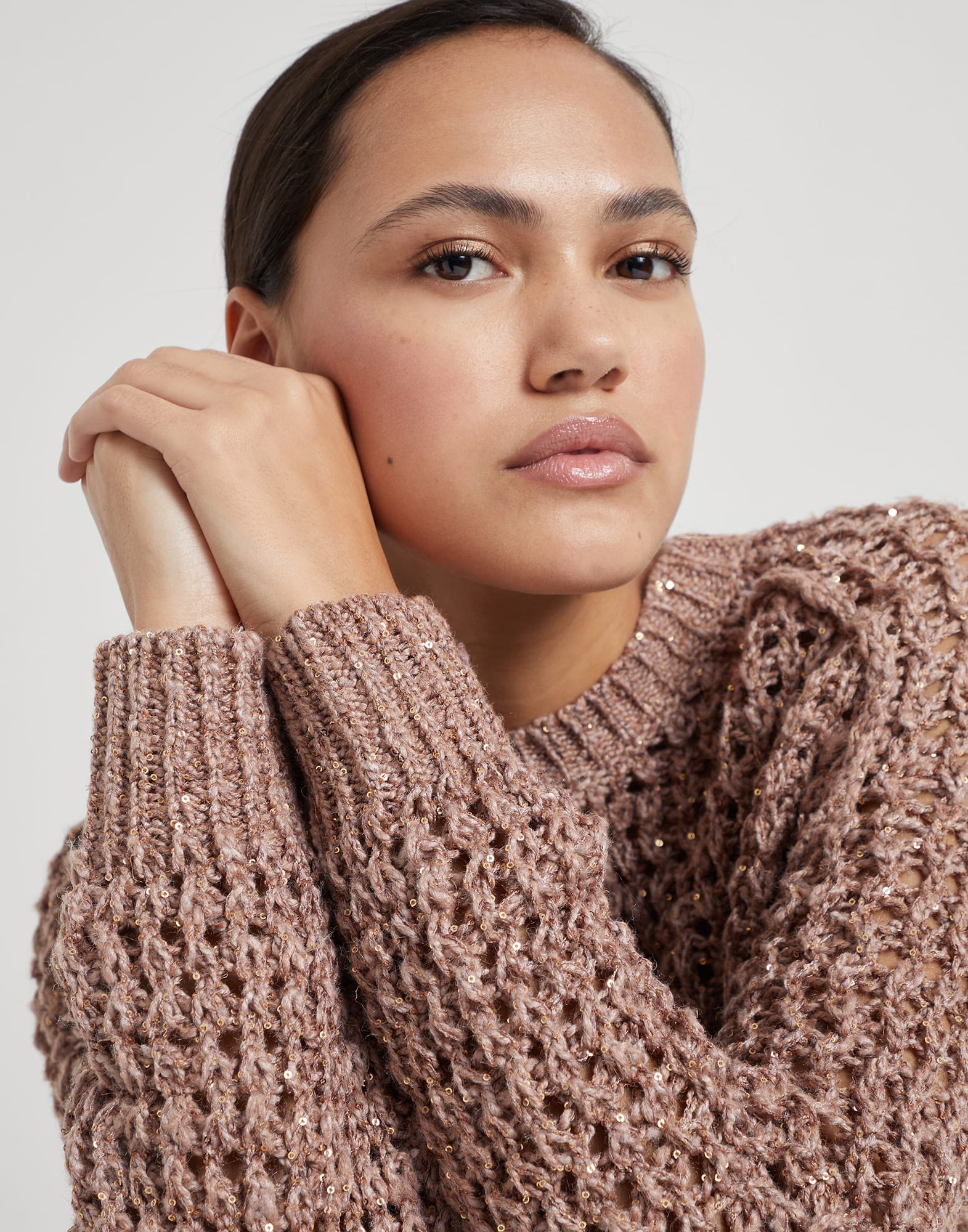 Rustic Dazzling Net Sweater (242MEA360400C9624) for Woman | Brunello ...