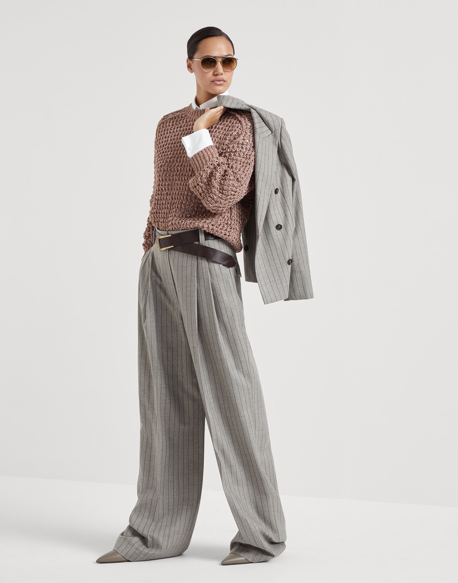 Rustic Dazzling Net Sweater (242MEA360400C9624) for Woman | Brunello ...