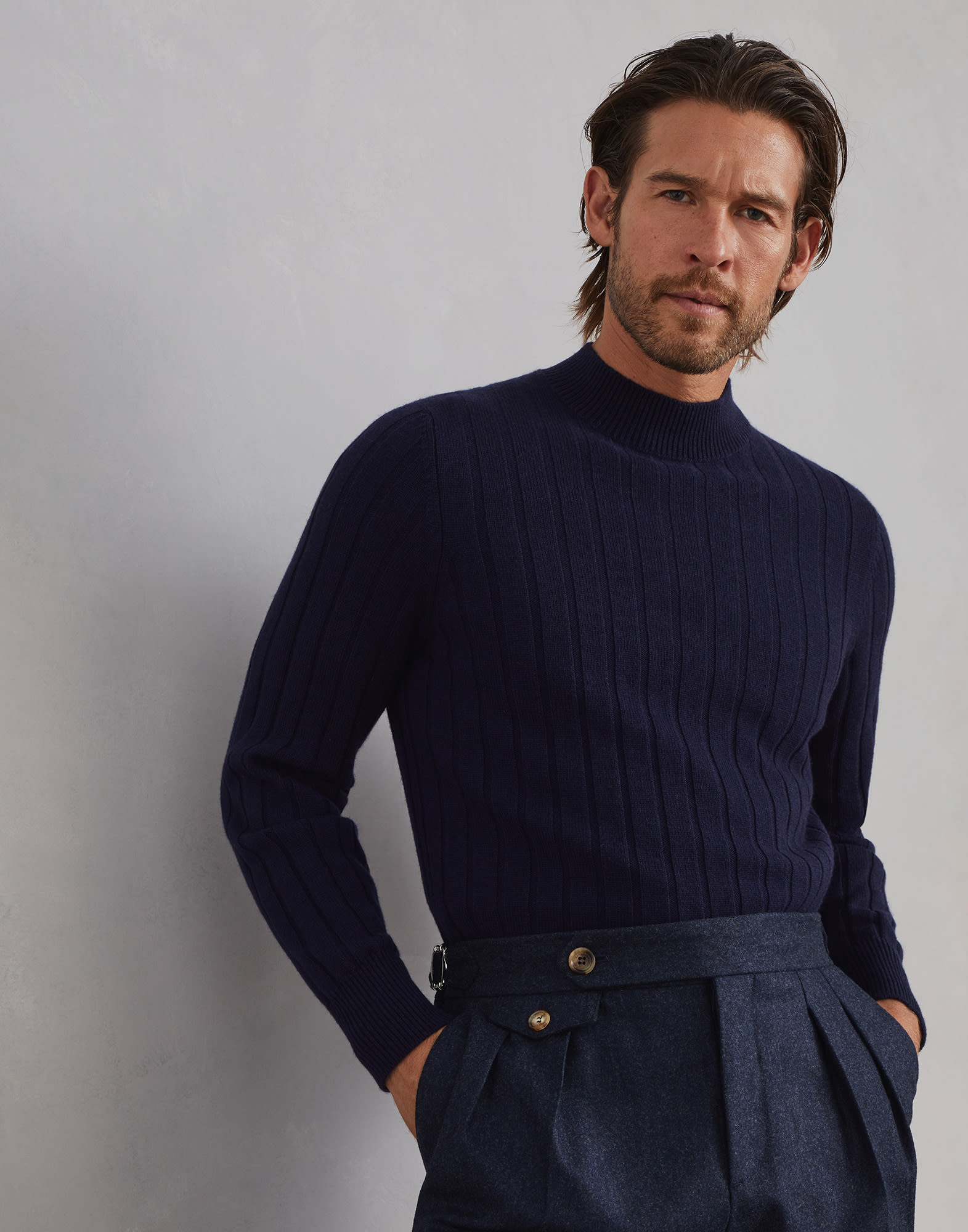 Flat rib knit sweater (242M22708104C2425) for Man | Brunello Cucinelli