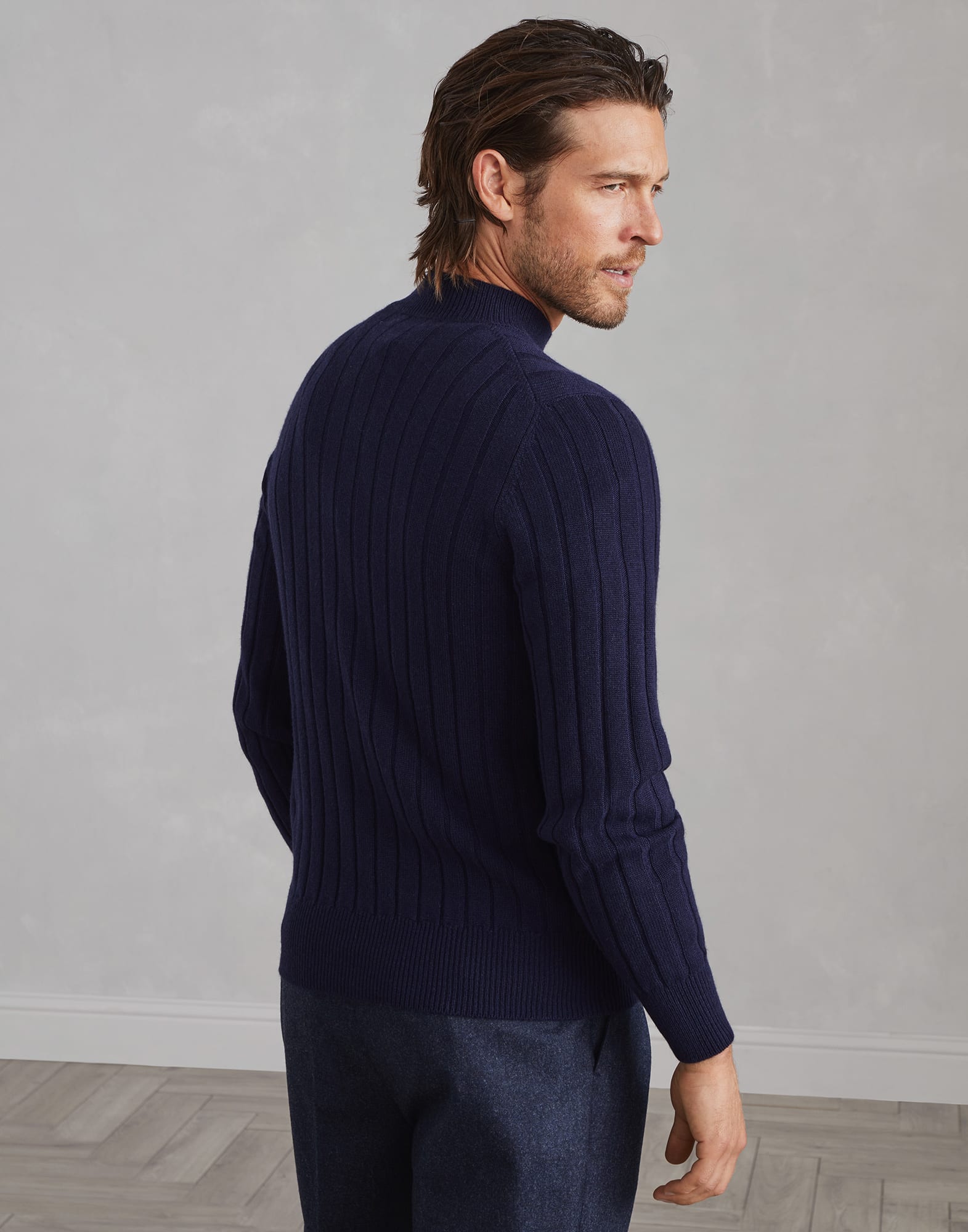 Flat rib knit sweater (242M22708104C2425) for Man | Brunello Cucinelli