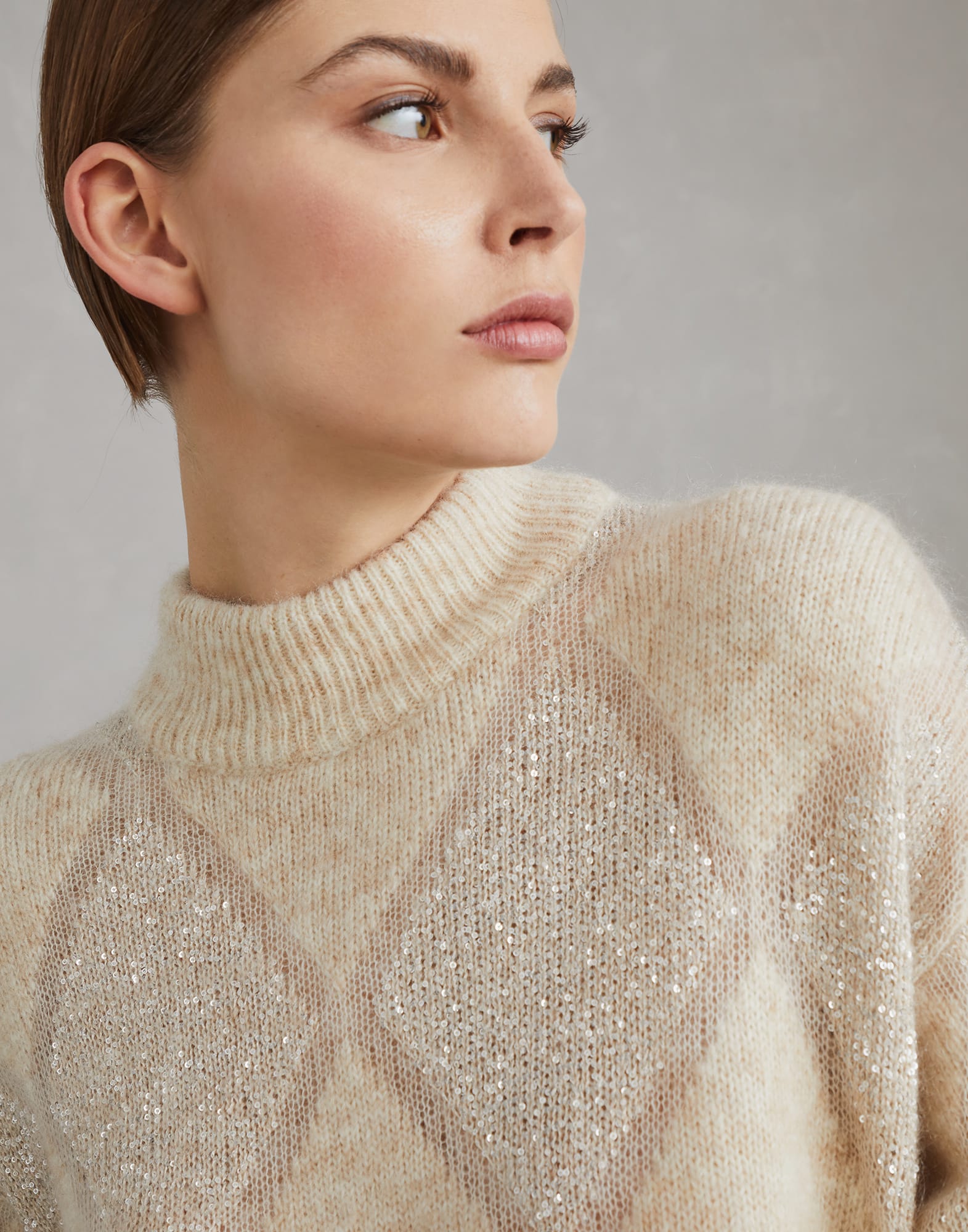 Pull Losanges brillant (242MCM518804CQK82) pour Femme | Brunello Cucinelli