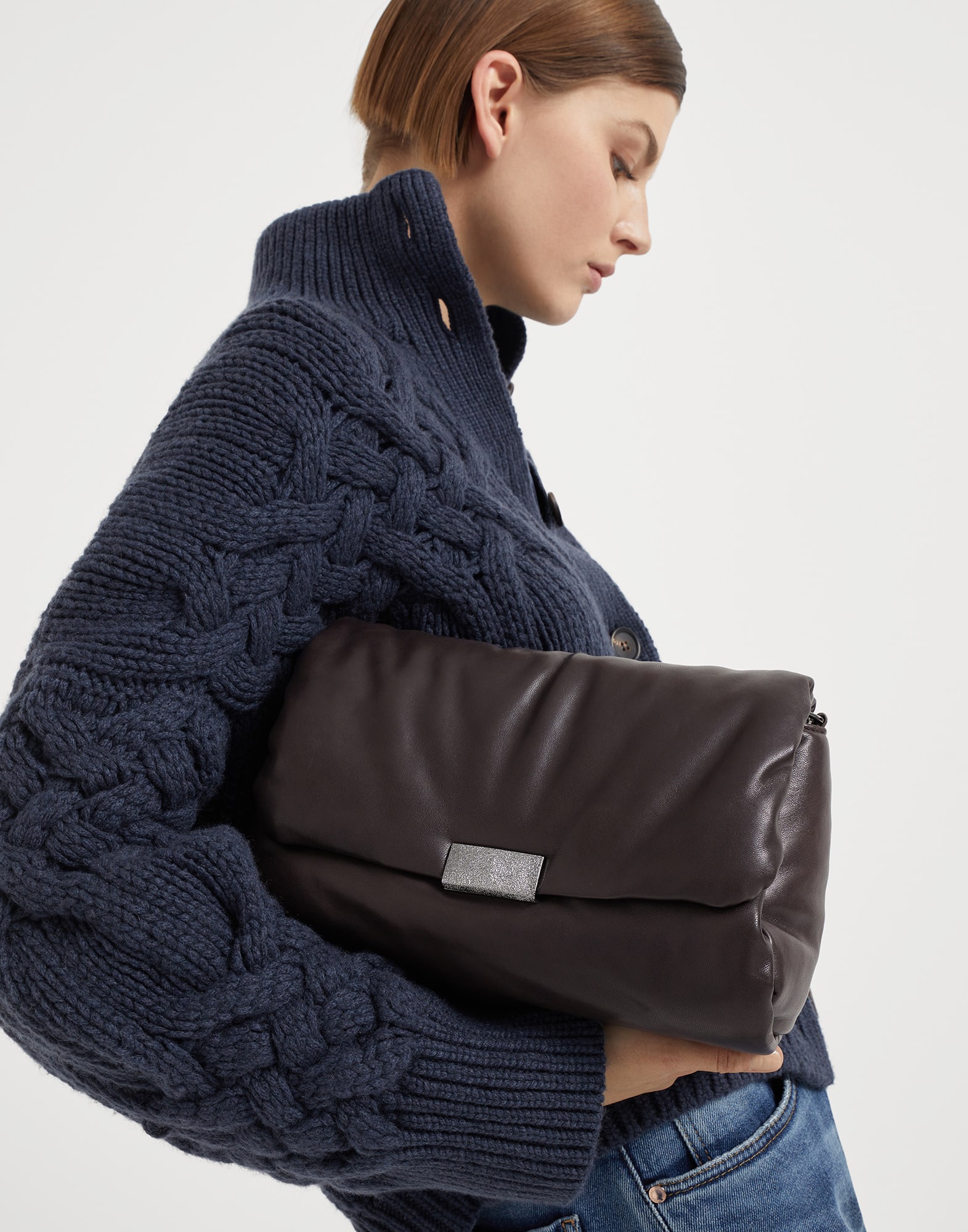 Wet Effect nappa bag (242MBDAD2608C694301) for Woman | Brunello Cucinelli