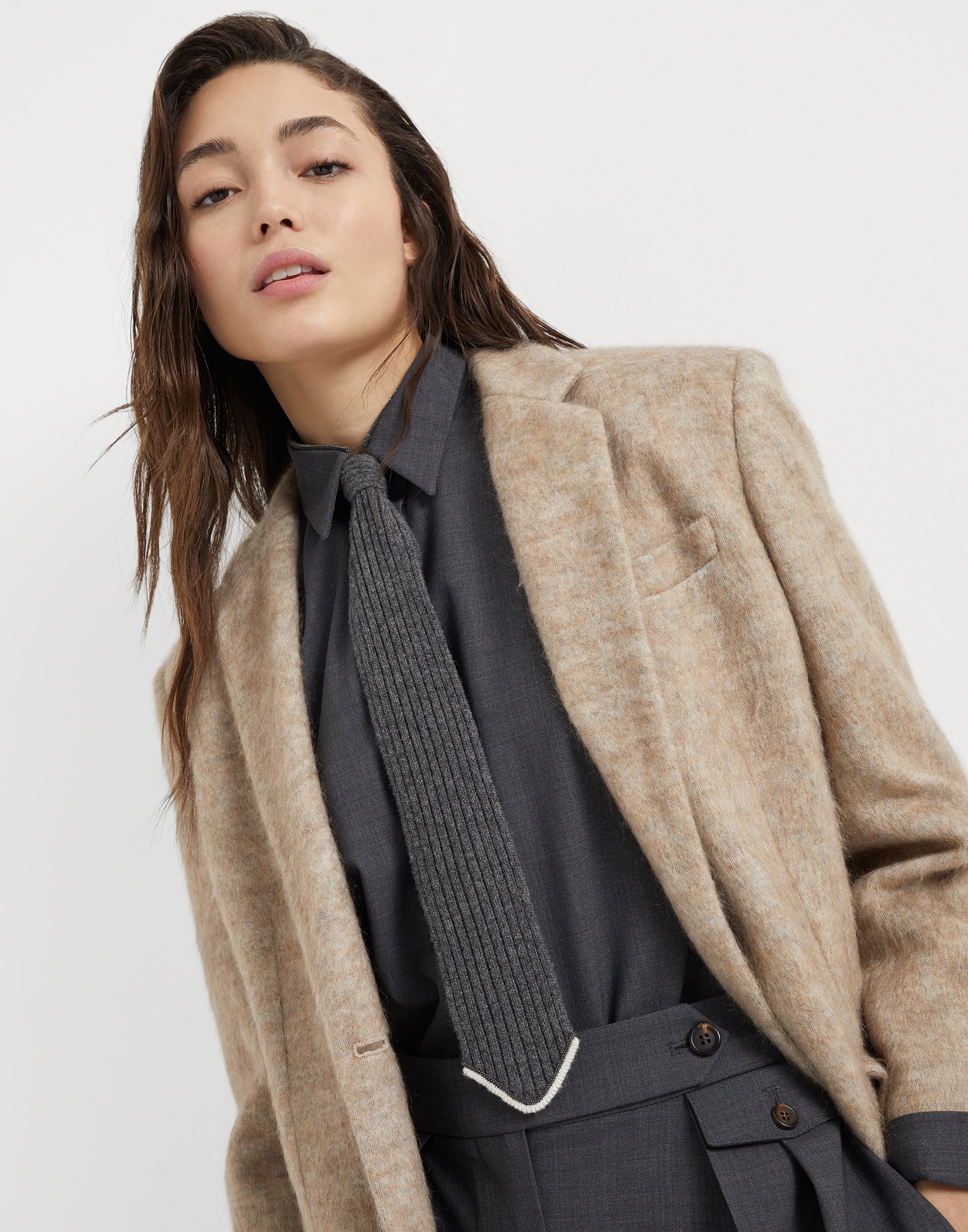 Knit necktie (242MCRVA0009CD51301) for Woman | Brunello Cucinelli