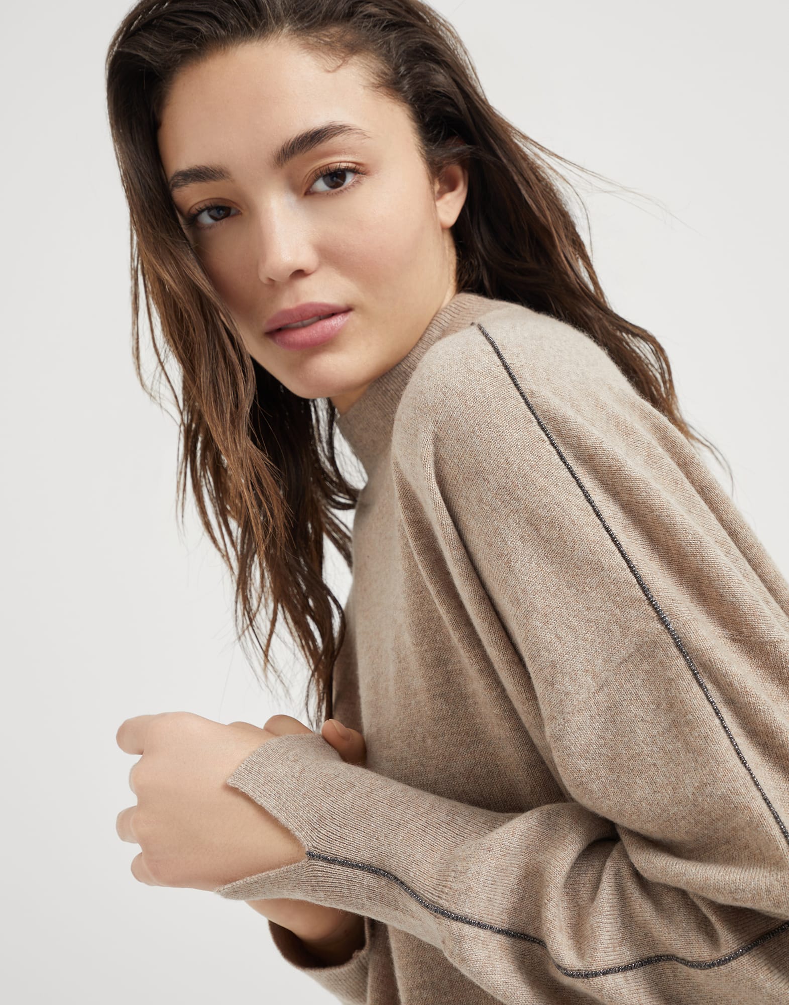 モニーレ付き モックネック セーター (242M12191914C9609) for レディース | Brunello Cucinelli