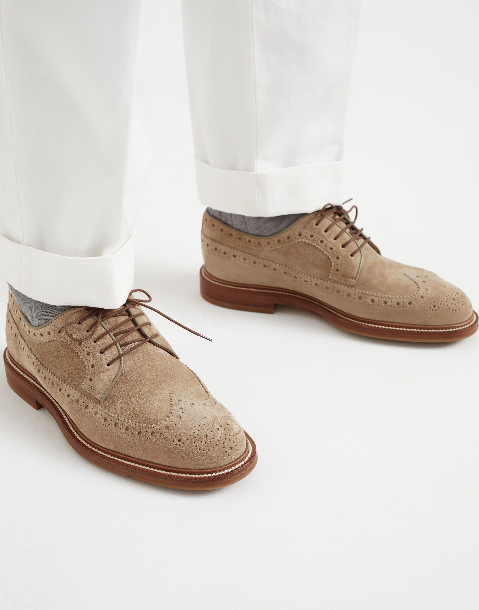 Brogue Longwing derby (242MZUPEAU763C8051) for Man | Brunello Cucinelli