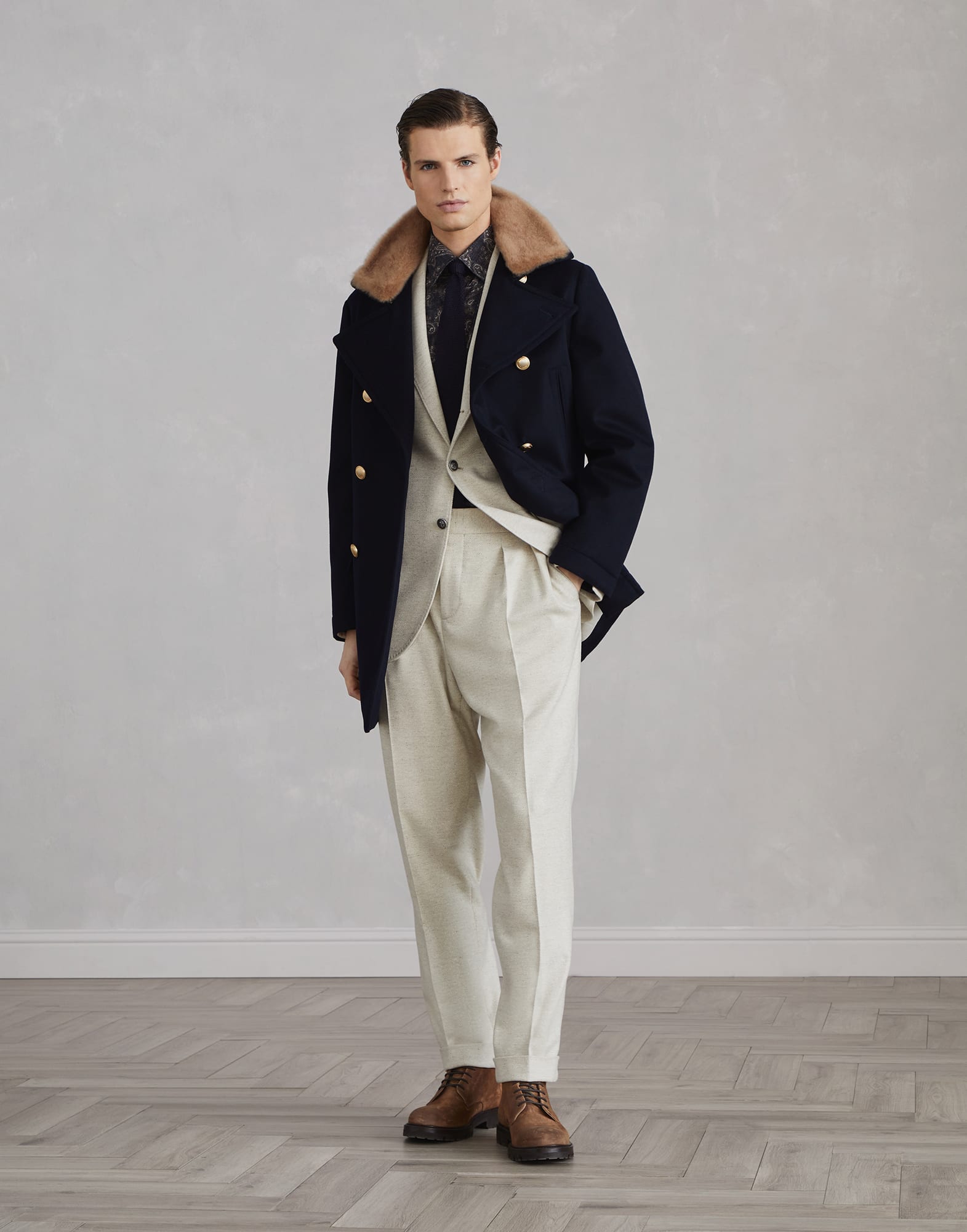 Paisley basic fit shirt (242MY6190038C001) for Man | Brunello Cucinelli