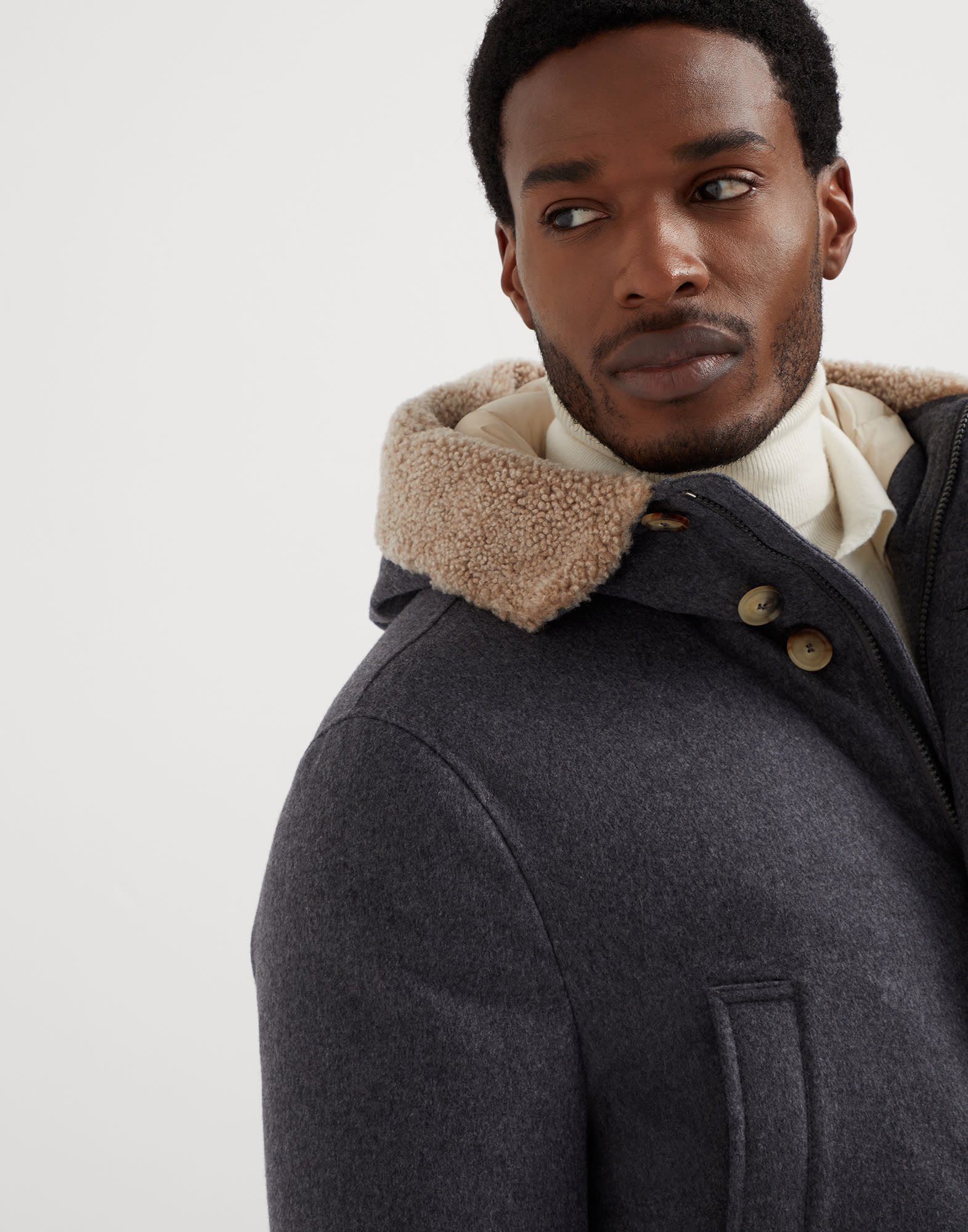 Bonded wool down parka