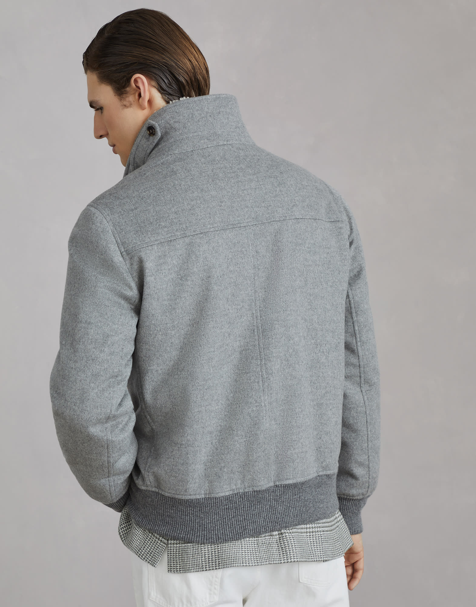 Cashmere Beaver Bomber Jacket