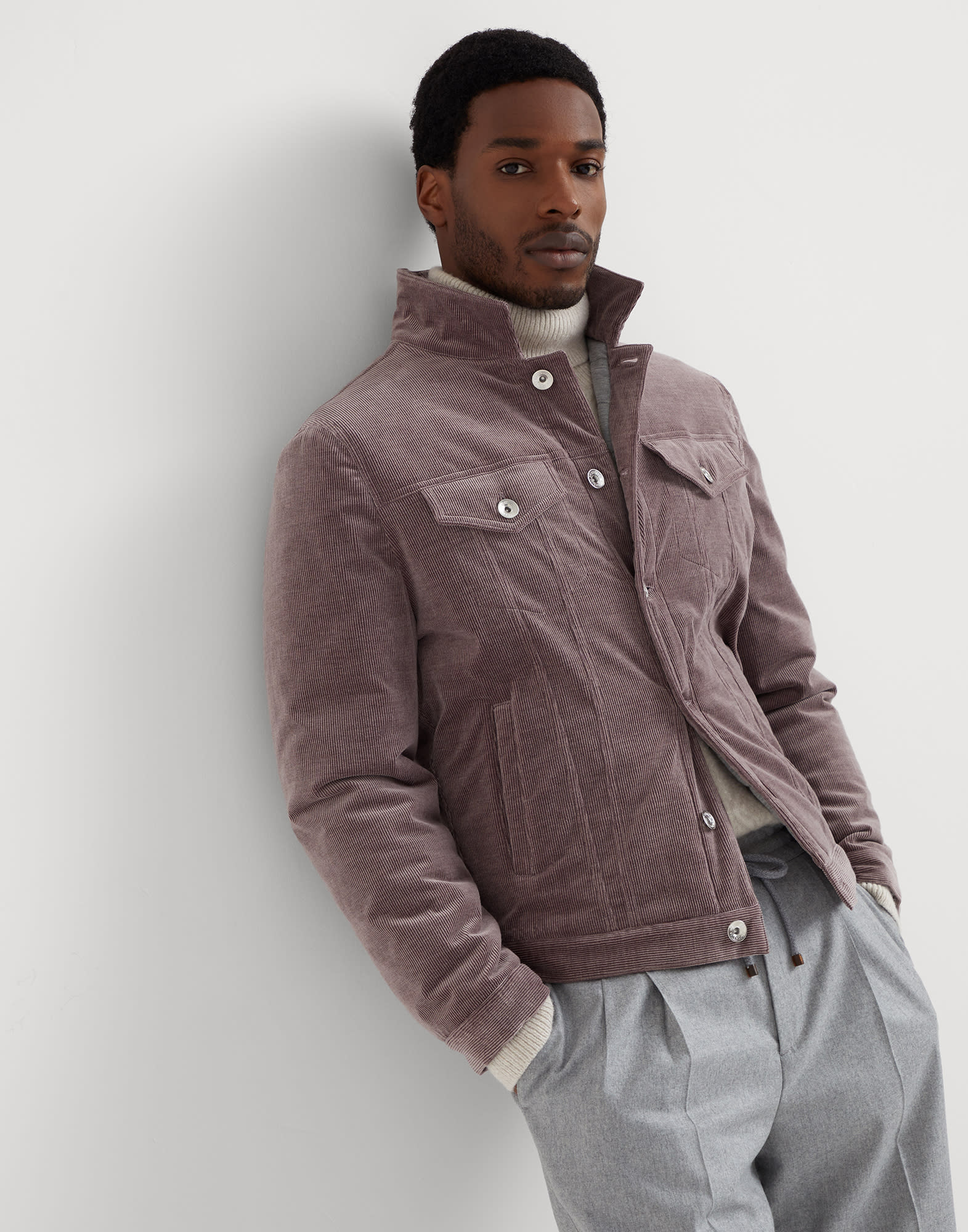 Four-pocket jacket with padding (242MQ4356880CBO35) for Man | Brunello ...