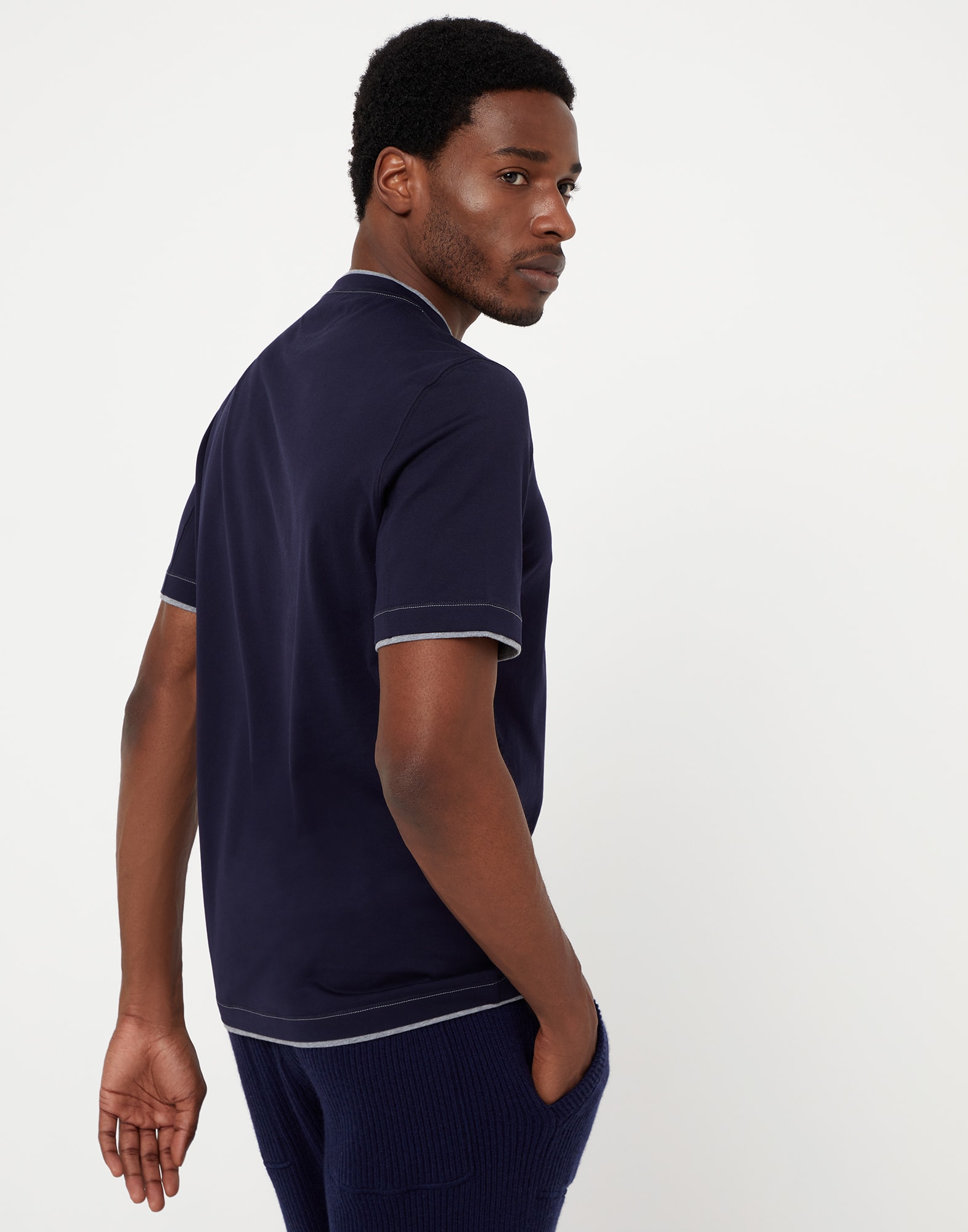 T-shirt with faux-layering