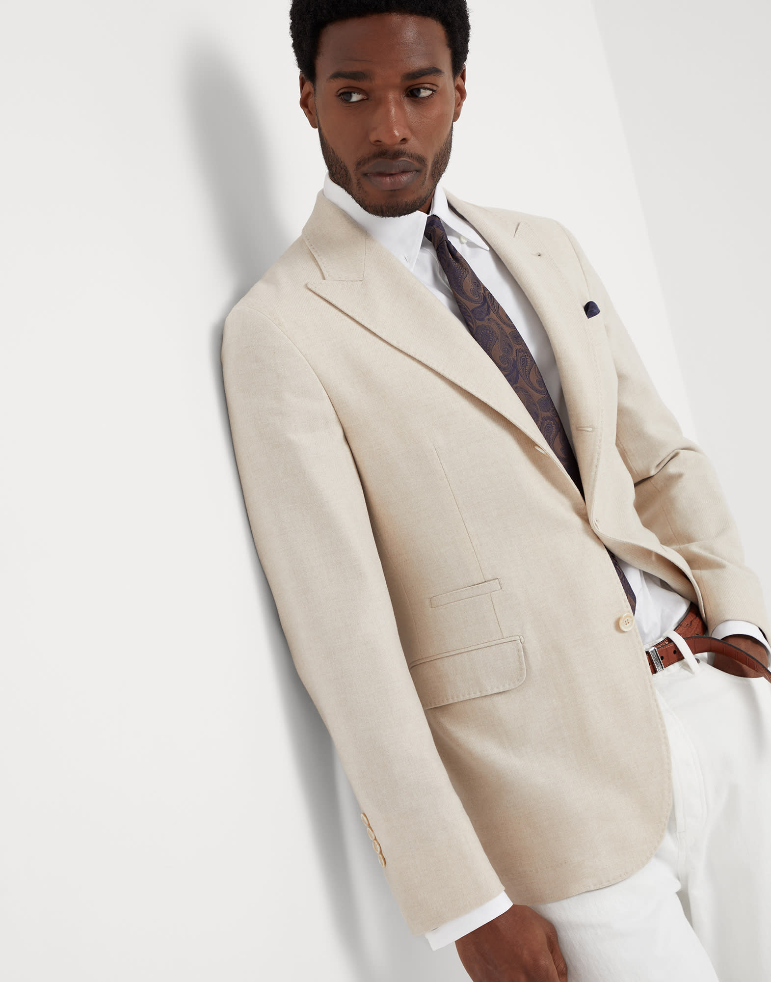 Diagonal twill unconstructed blazer (242MN4857BFDC005) for Man ...